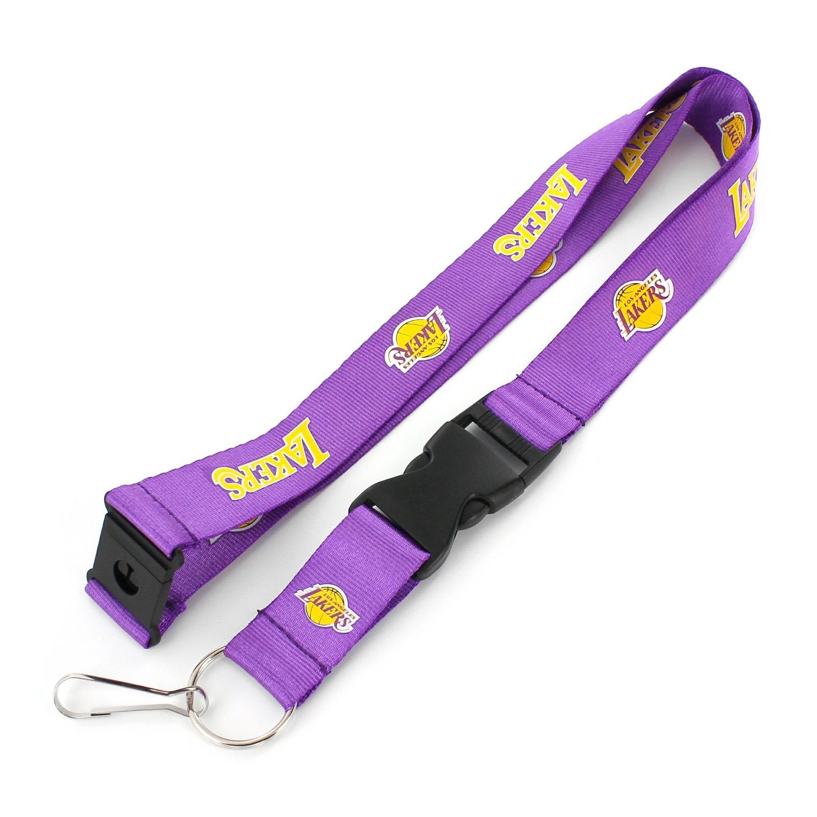 LOS ANGELES LAKERS LANYARD KEY CHAIN DETACHABLE BUCKLE 1" WIDTH 22 ...