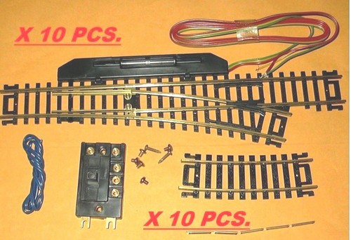 NEW 10 SWITCHES HO SCALE TRAINS R/H BRASS REMOTE SWITCH TRACK TURNOUT ...