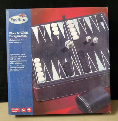 Pavilion Backgammon Black & White Board Game | eBay