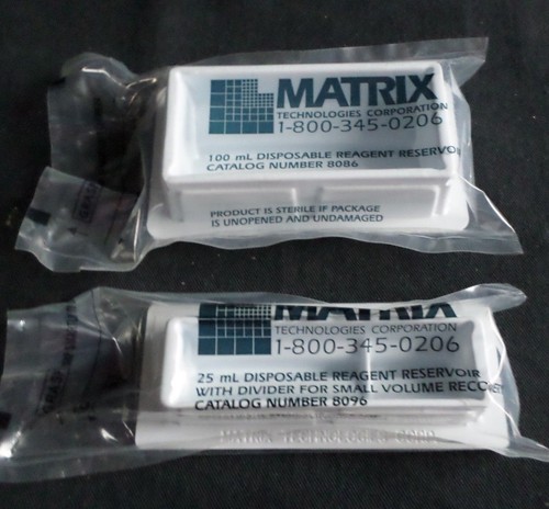 Lot (2) Thermo Matrix 25mL and 100mL Sterile White PS Reagent ...