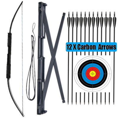 60/40lbs Archery 60" Folding Bow Hunting Tactical Survival Bow & Carbon ...