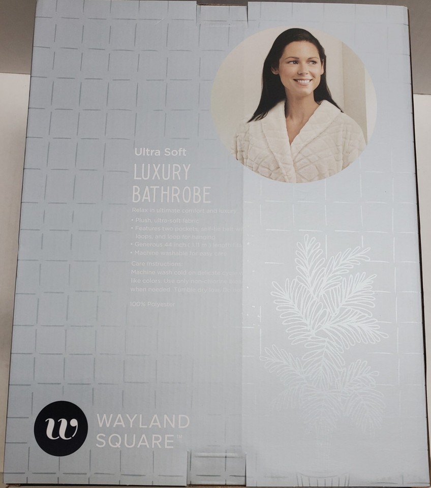 Wayland Square Ultra Soft Luxury Bathrobe Blue One Size Perfect Fit for ...