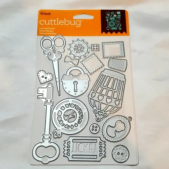 CRICUT CUTTLEBUG Cut & Emboss Dies, LOST AND FOUND, 16 assorted dies ...