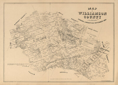Map of Williamson County Texas 16x20 | eBay