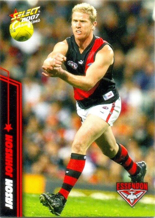 2007 AFL SELECT CHAMPIONS Common card #63 - Jason Johnson - Essendon ...
