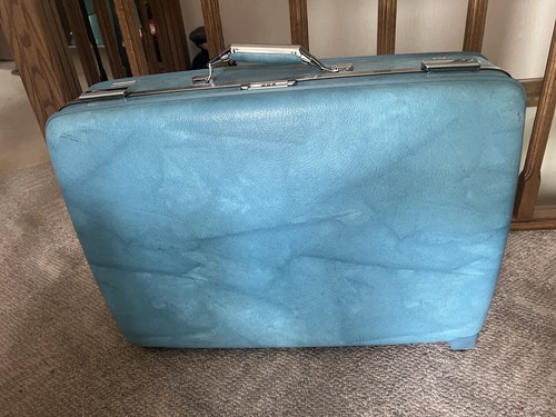 Vintage American Tourister Teal Turquoise Hardshell Suitcase Large | eBay