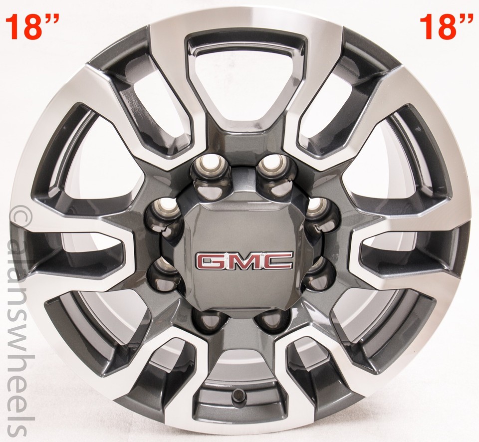 2007-2013 GMC Sierra 2500 3500 HD 18" 8 Lug Wheels Rims | Grey Machined ...