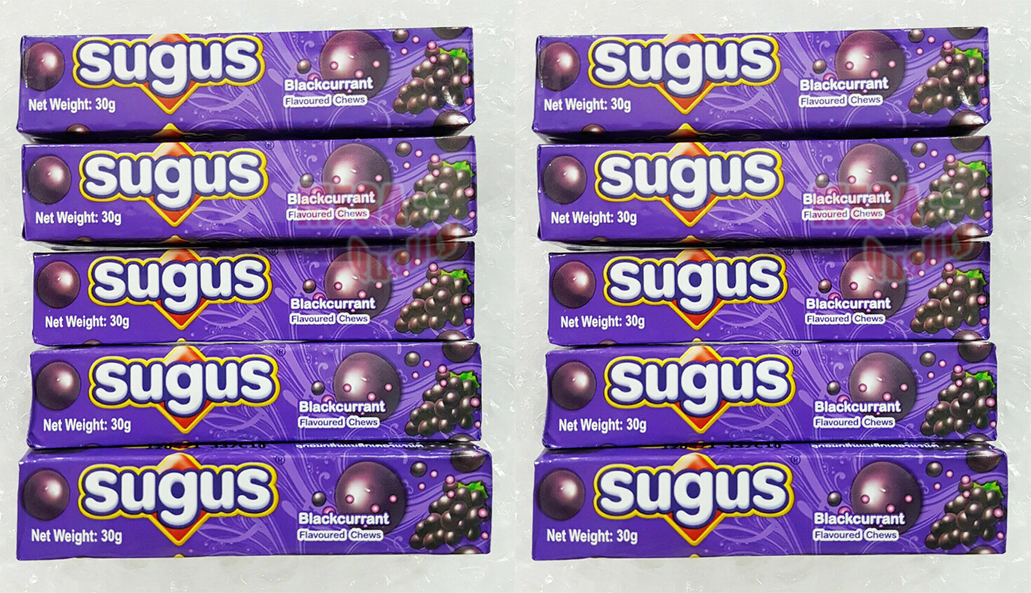 10 pack Sugus Blackcurrant Flavoured Chewy Sweet Candy Fruit Juice Fun ...
