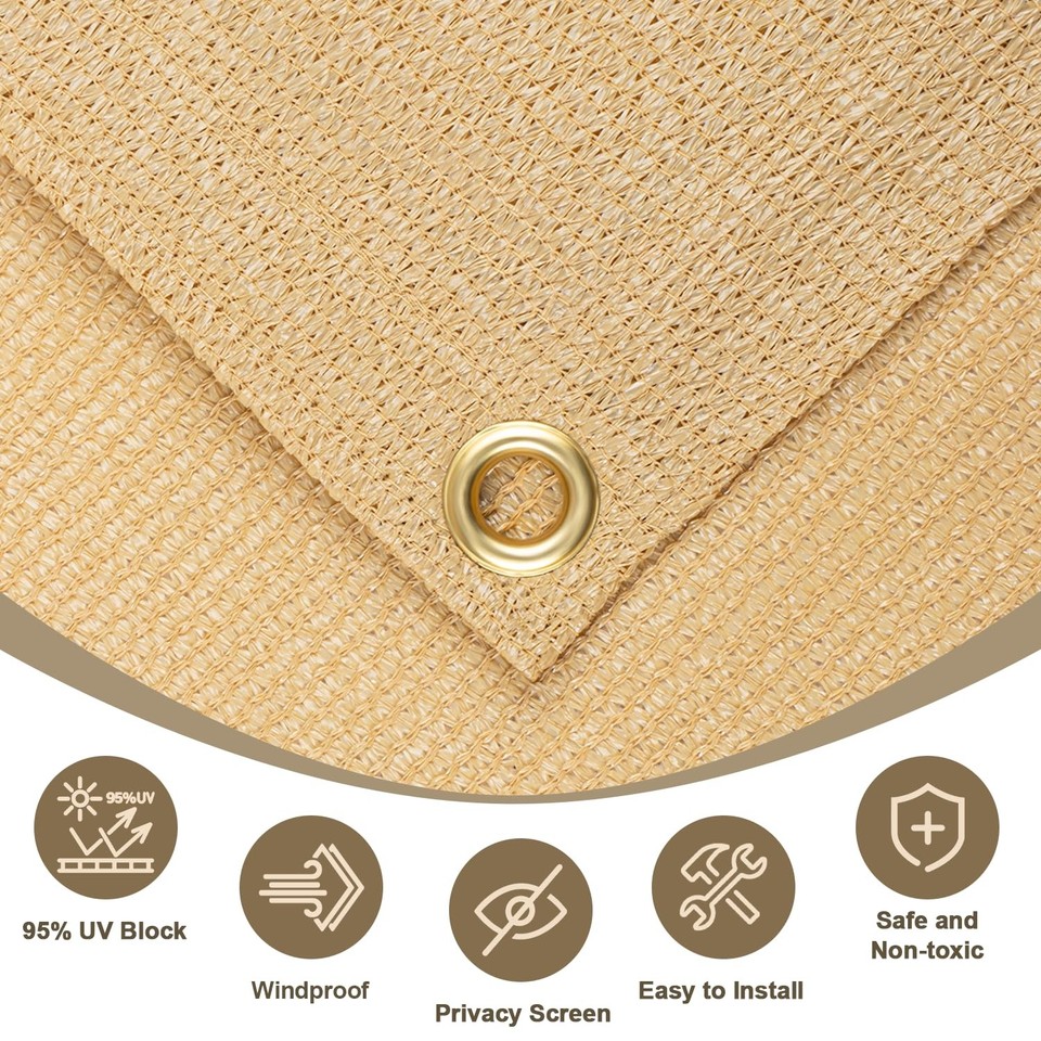 Shade Cloth 3/6/8/10/12/20FT Sun Shade Cloth with Grommets Pergola ...