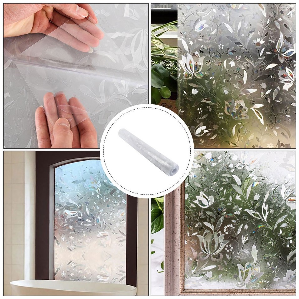 Window Sticker Decorative Glass Film PET Material Frosted Flower 200cm ...