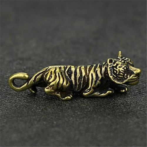 Brass Tiger Statue Metal Animal Figurine Tea Pet Miniature Toy ...