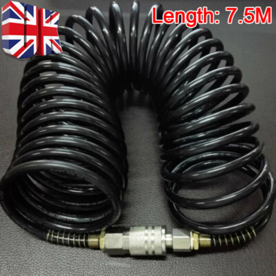 1/5 NPT Air Compressor Hose Line Black 200 PSI Quick Pneumatic Coupler ...