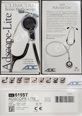 ADC Adscope-Lite 619ST Stethoscope 30" Tactical Stealth Ninja Black Former 609ST | eBay