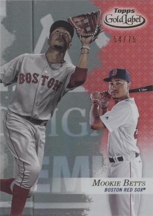2017 Topps Gold Label - Mookie Betts #75 Class 1 Red /75 for sale ...