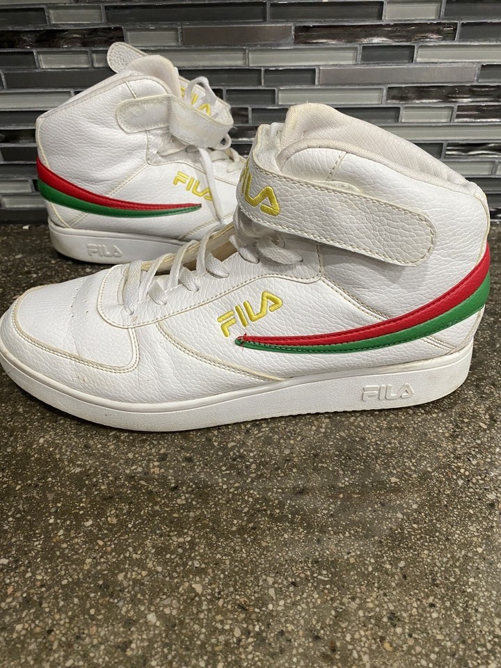 Fila High Tops White Yellow Green Red Size 11 | eBay