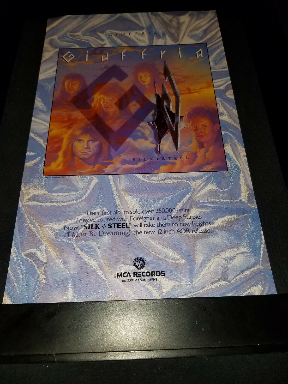 Giuffria Silk And Steel Rare Original Radio Promo Poster Ad Framed! | eBay