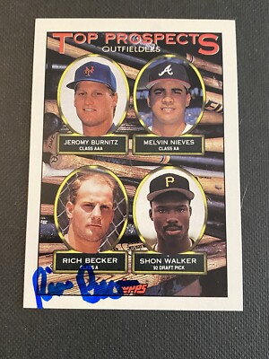 Rich Becker Signed 1993 Topps Card Auto Minnesota Twins Autograph ...