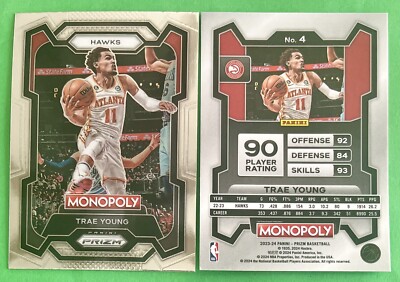 Trae Young 2023-24 Panini Prizm Monopoly Card #4 ATLANTA HAWKS | eBay