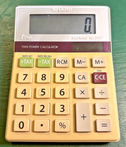 Sharp Elsi Mate El-310t 8 DIGIT Desktop Mini Calculator EL310T Solar ...