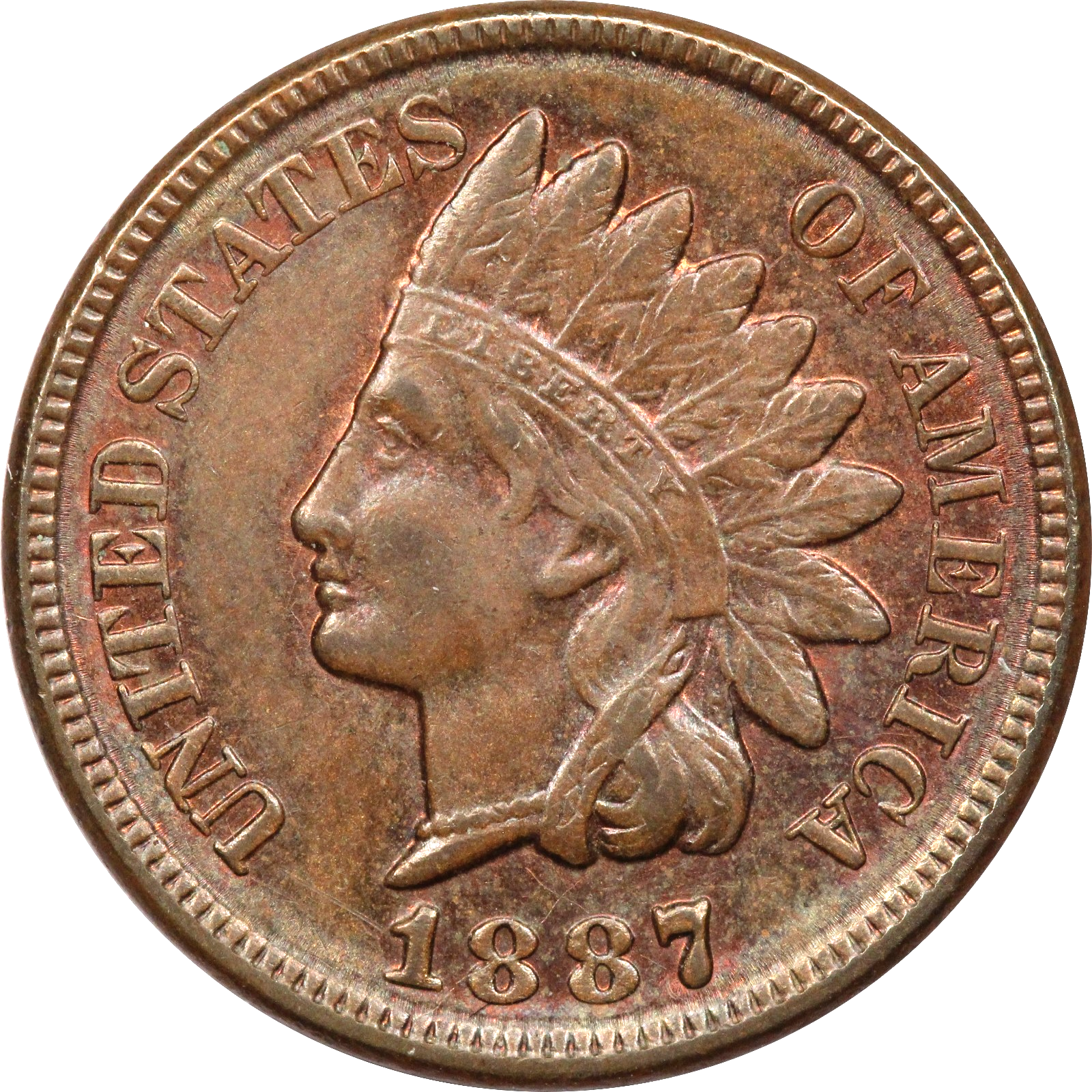 1887 Indian Head Cent 1C, Uncirculated BU, Brown | eBay