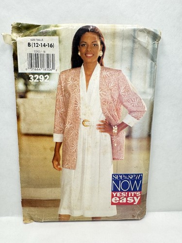 Butterick 3292 Misses Jacket Dress Pattern 12-16 *Uncut* | eBay