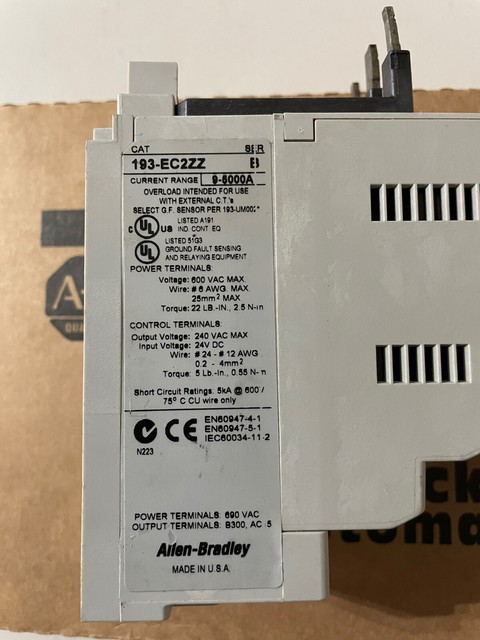 Allen Bradley 193-ec2zz 193EC2ZZ Overload Relay With 193-ecpm2 193-eimd ...