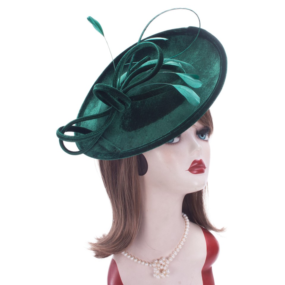Elegant Womens Loop Velvet Wedding Occasion Church Fascinator Headpiece ...