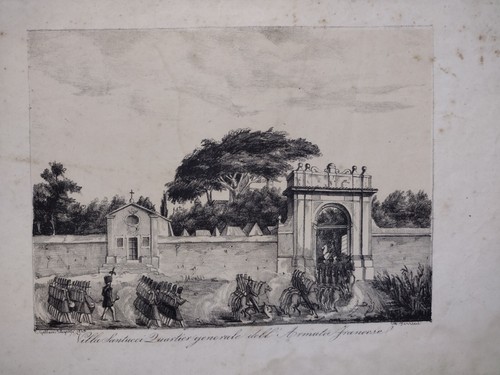 Villa Santucci Maraini Rome Roman Republic Rare Lithograph 1849 Antique ...
