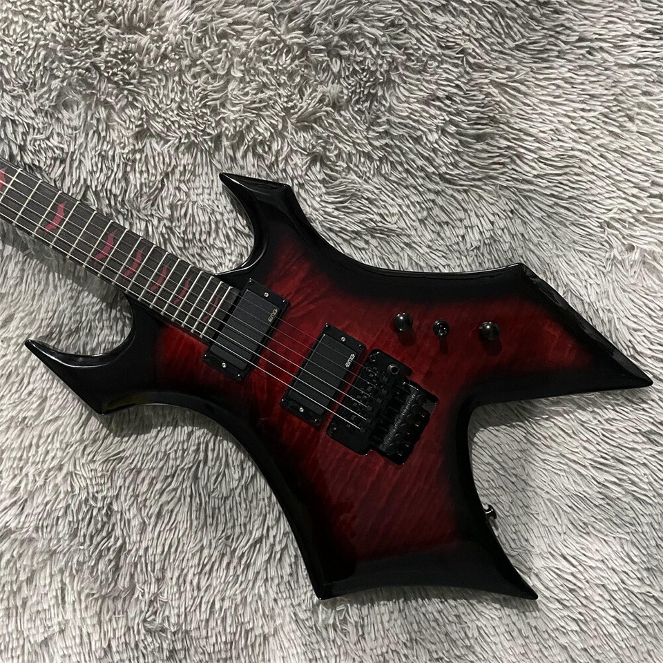 Red Burst Warlock Extreme Beast Electric Guitar Flamed Top 6 String HH ...