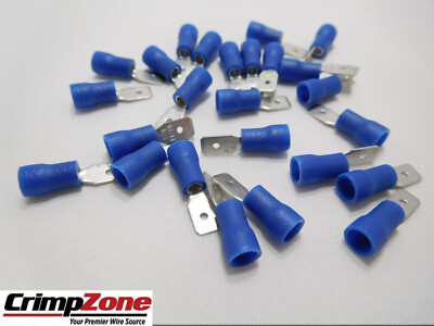 16-14 GA .187" - Vinyl Insulated Quick Disconnect - MALE - BLUE - 25 ...