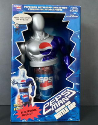 PEPSI MAN SOUND BIG BOTTLE CAP PEPSIMAN FIGURE 1999 Collection New but ...