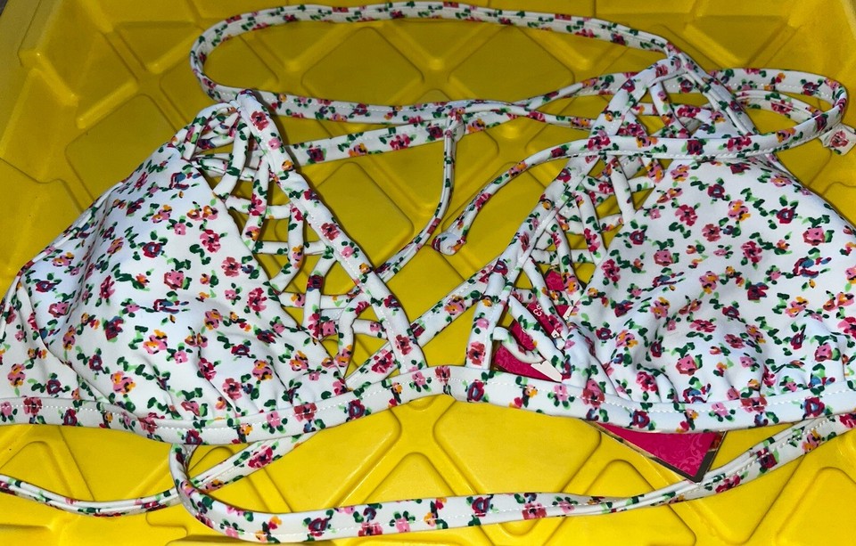 Candies Swim Separates Bikini Top Swimsuit Tie Sides Small Floral ...