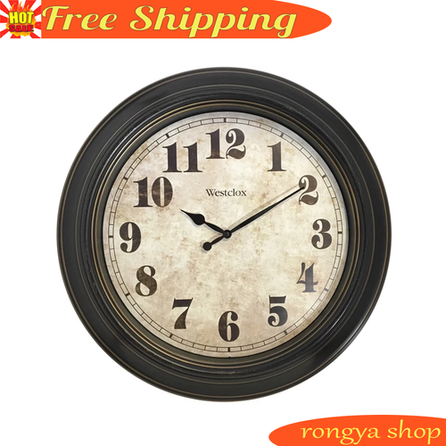 24" Wall Clock Glass Len Oversized Round Classic 12H Display Living ...