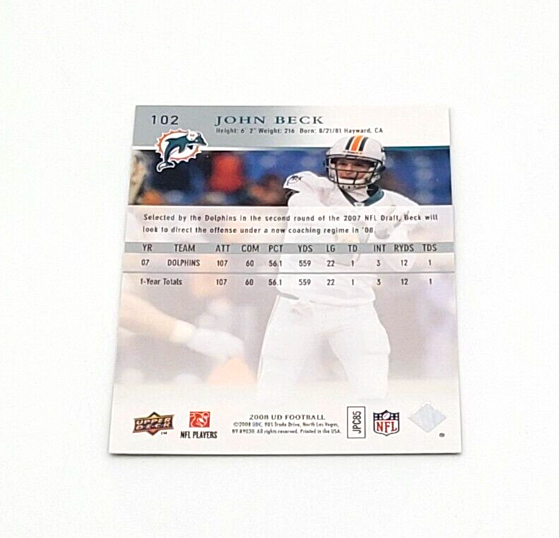 2008 Upper Deck Football John Beck Miami Dolphins #102 | eBay