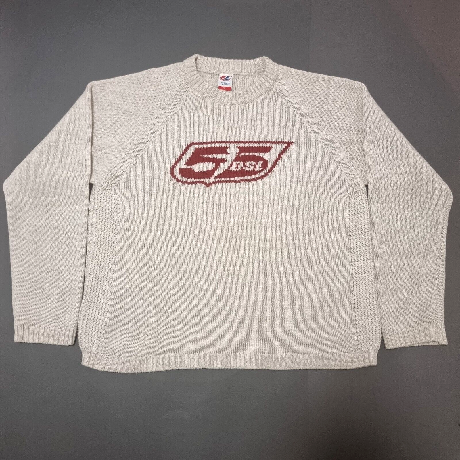 Vintage Men's 55DSL DIESEL Knit Sweater Red Logo Italy XL Pullover Y2K ...