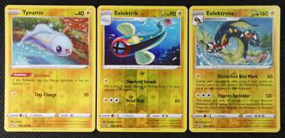 Pokemon Cards Tynamo 057 Eelektrik 058 Eelektross 059/185 Reverse Holo ...