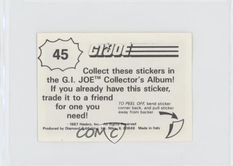 1987 Diamond Publishing GI Joe Stickers GI Joe #45 00gy | eBay