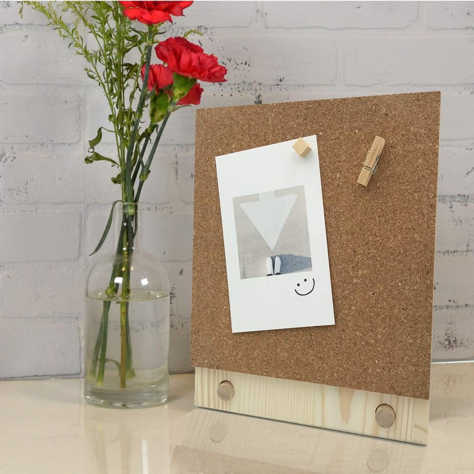 Desktop Cork Board, 10'' x 8'' Bulletin Board Message Board with 12 PCS ...