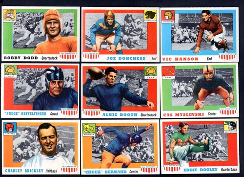 (9) 1955 Topps Football All American (SP) Lot-#11,18,25,54,57,61,65,86 ...