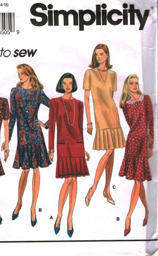 8610 Vintage Simplicity Sewing Pattern Misses Dress Pleated Flared ...