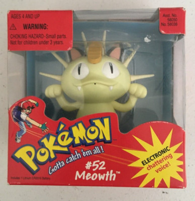Vintage Hasbro Pokémon #52 Meowth Electronic Chattering Voice Toy NEW ...