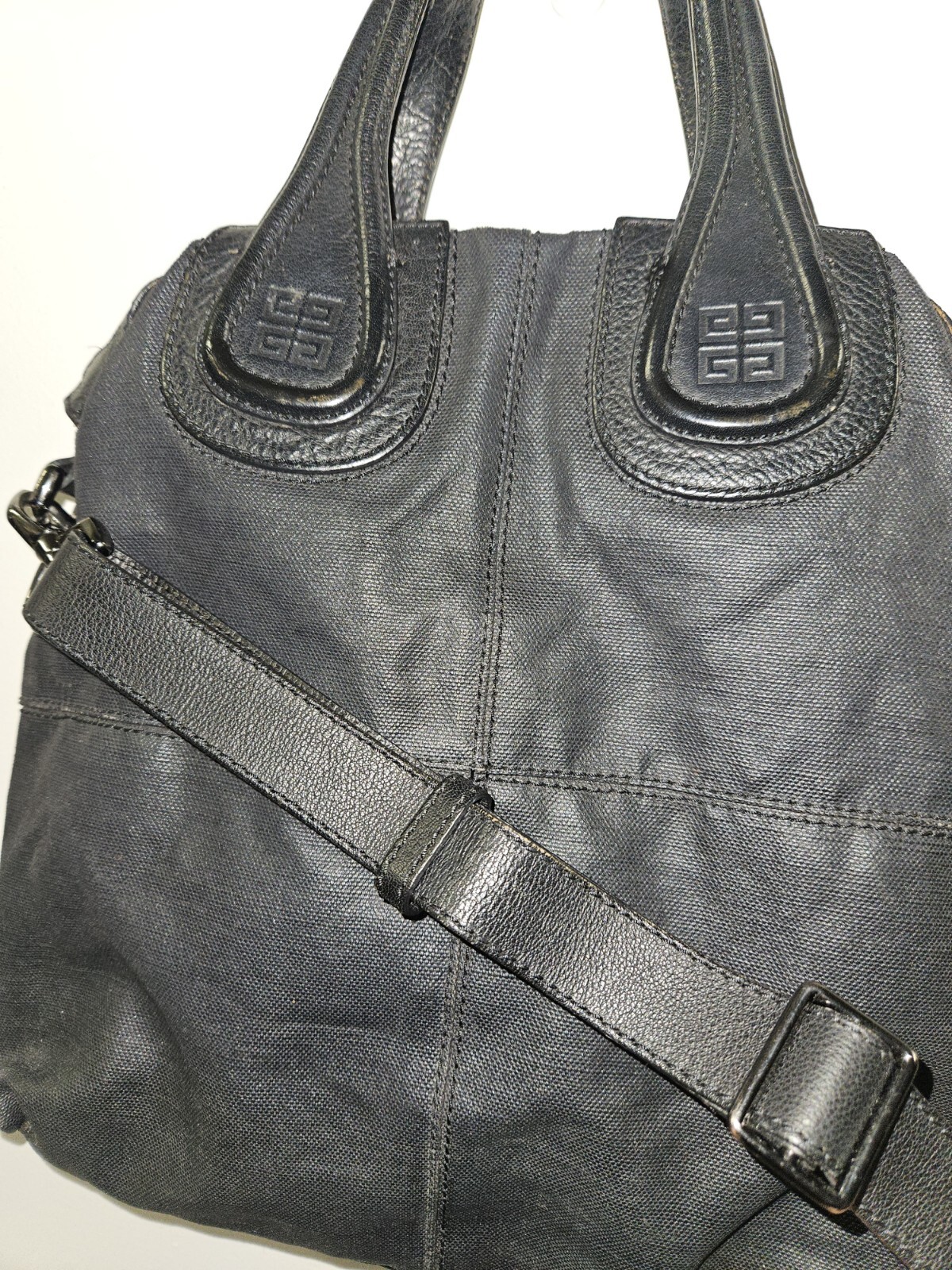 GIVENCHY Black Coated Canvas & Leather North South Ni… - Gem