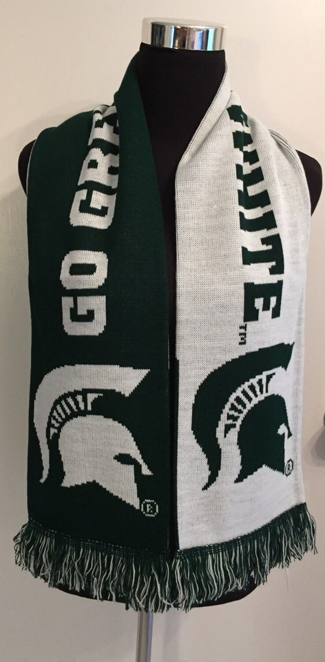 Michigan State SPARTANS Scarf~GO GREEN GO WHITE Student Section Pride ...