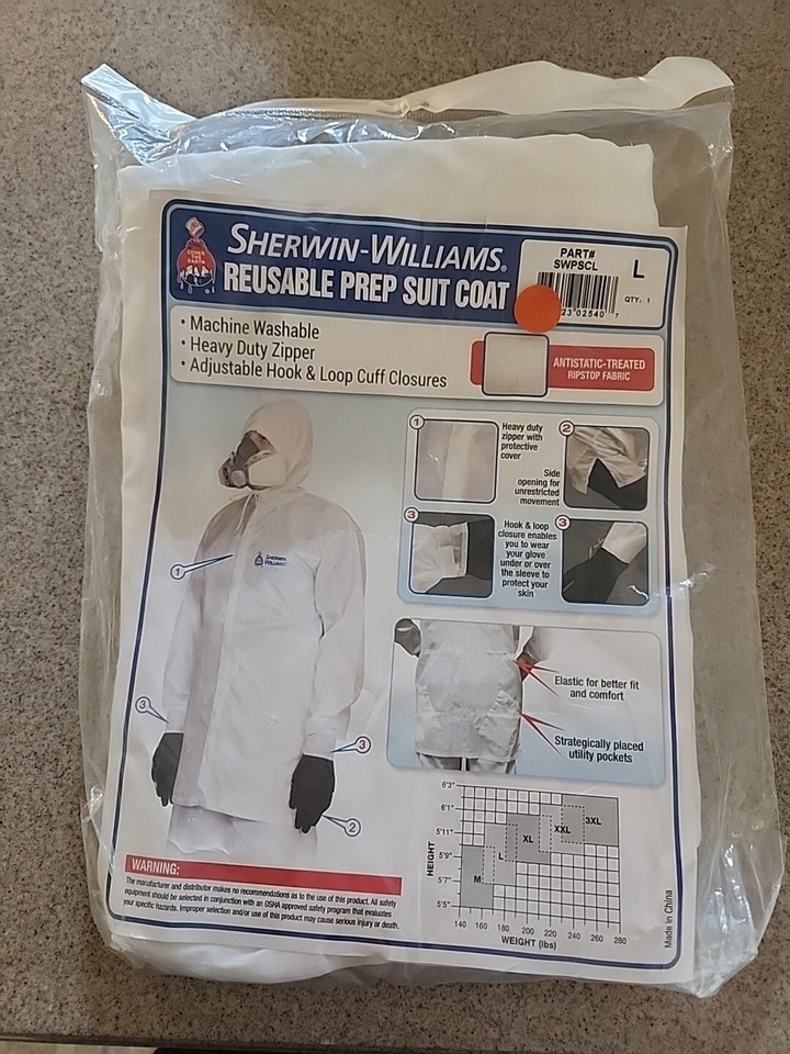 Sherwin-Williams Reusable Prep Suit Coat, SWPSC, New S1 | eBay