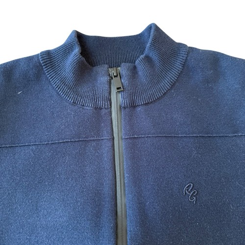 Robert Graham Full Zip Sweater Jacket Mens Medium Navy Blue | eBay