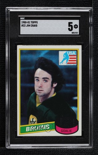 1980-81 Topps Jim Craig #22 SGC 5 Rookie RC | eBay