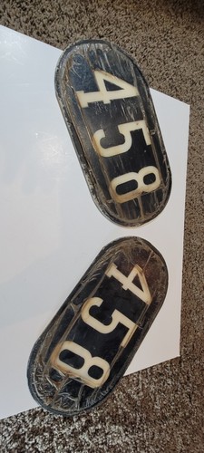 VINTAGE RAILROAD RR TRAIN LOCOMOTIVE ID NUMBER BOARD PLATE SIGN #458 ...