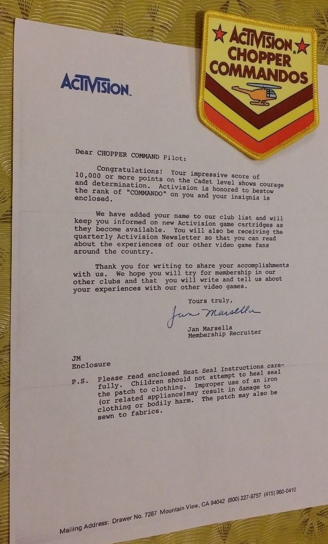 👀🕹 ~ Atari Video Game Vintage 80's Activision Award Patch -- Chopper ...