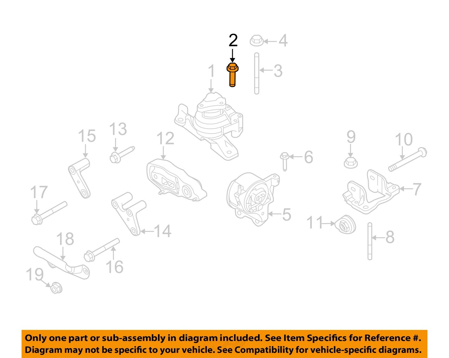 FORD OEM Engine Motor Transmission-Front Mount Bolt W712507S439 | eBay