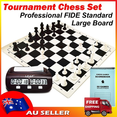 Professional Tournament Chess Set 51x51cm Large Board Timer Clock FIDE ...